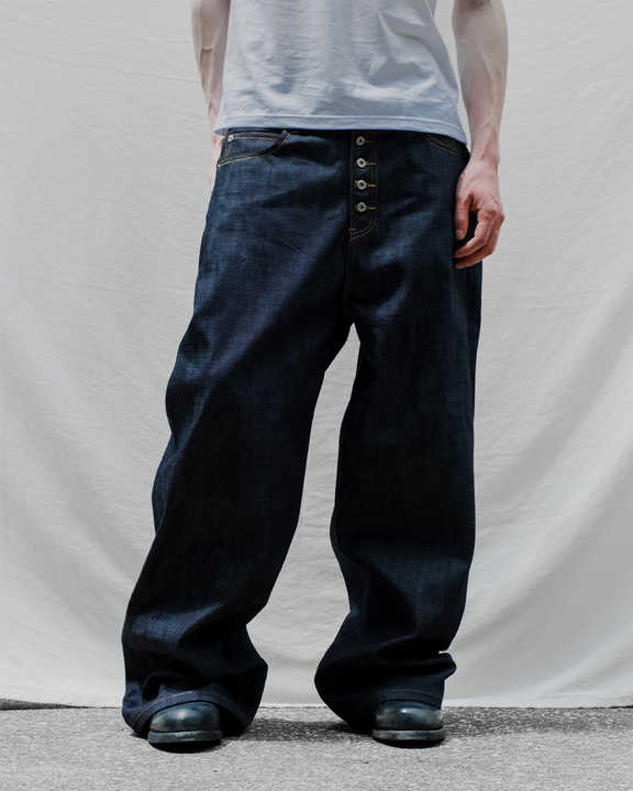 Wholesale Selvedge Denim Jeans Baggy Stacked Raw Streetwear Designer ...