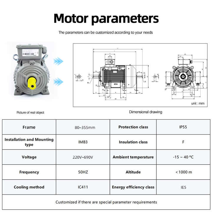 Siemens Innomotics IE5 4-Pole Three-Phase Asynchronous AC Motor IMB3 ...