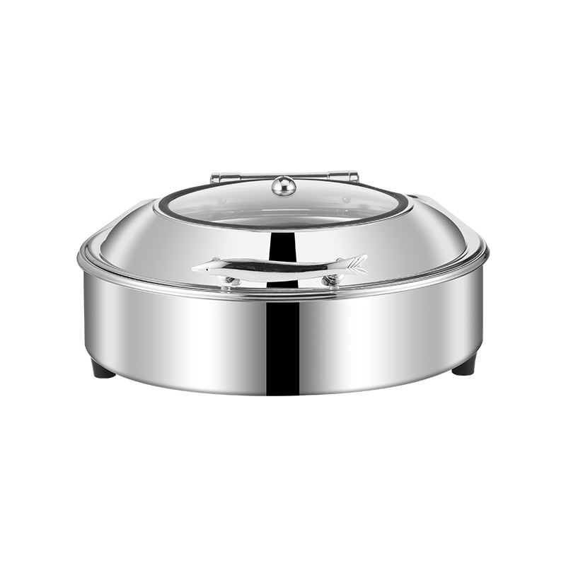 6L Stainless Steel Top Round Clamshell Chafing Dish Warmer Hotel Buffet ...