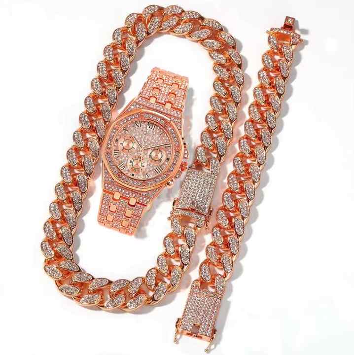Hot Selling Hip Hop Gold Rose Gold 20mm Cuban Link Necklace Chain Cuban ...