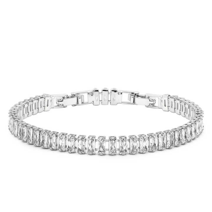 Custom 925 Silver Plating Zircon Women Bracelets Full Diamond Stainless ...