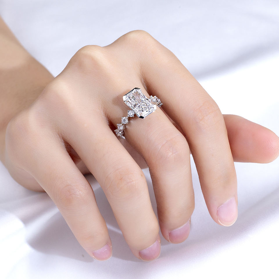 Custom IGI Certificate Gold Jewelry PT950 Radiant Cut 3CT D VS1 Lab ...