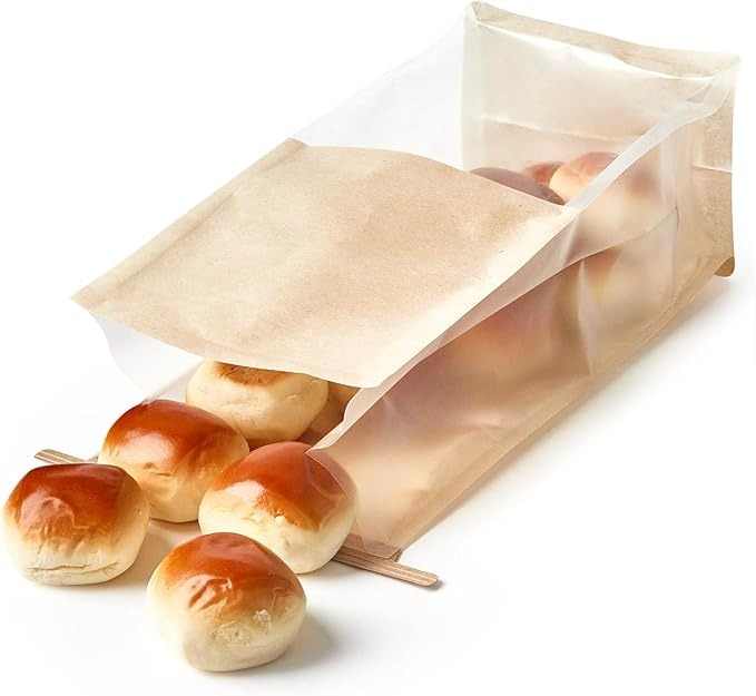 Custom Brown Paper Bakery Packaging Bag Bread Loaf Bagel Toast Cookie ...