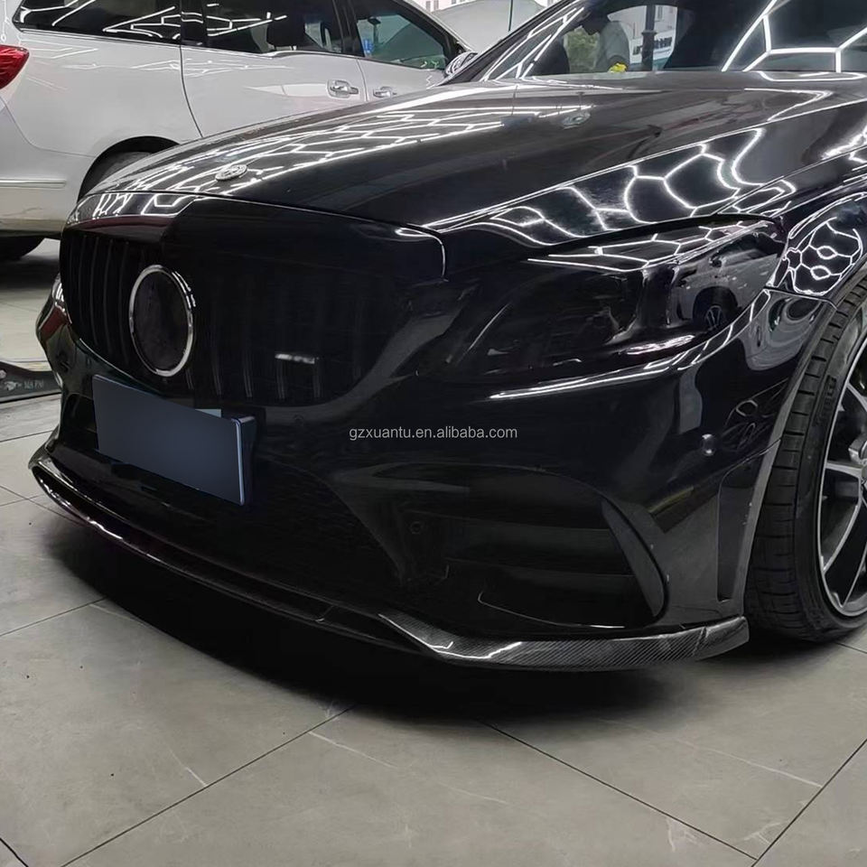 C43 Carbon Fiber Front Lip for Mercedes Benz C Class W205 Sport Version ...