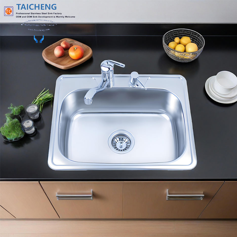 530*420mm 201 Stainless Steel Satin Finish Single Bowl Narrow Kitchen ...