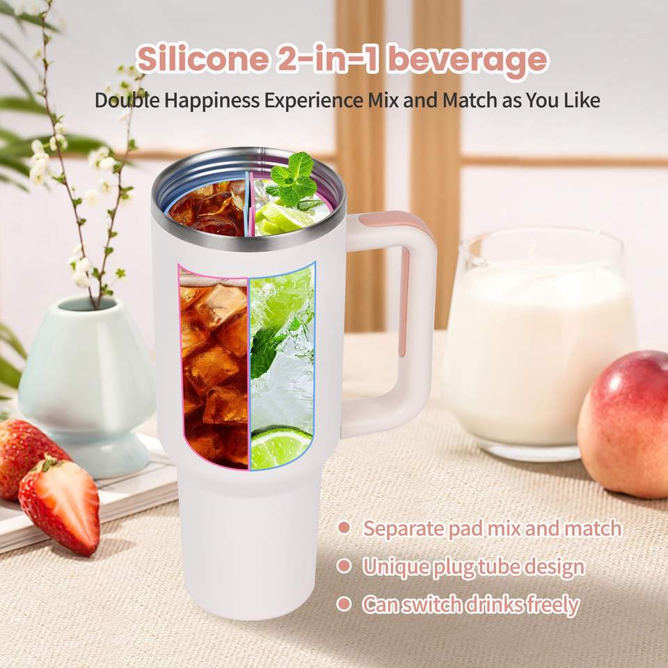 2-in-1Drink Separator Silicone Liner Reusable Inner Cup Tray Silicone ...