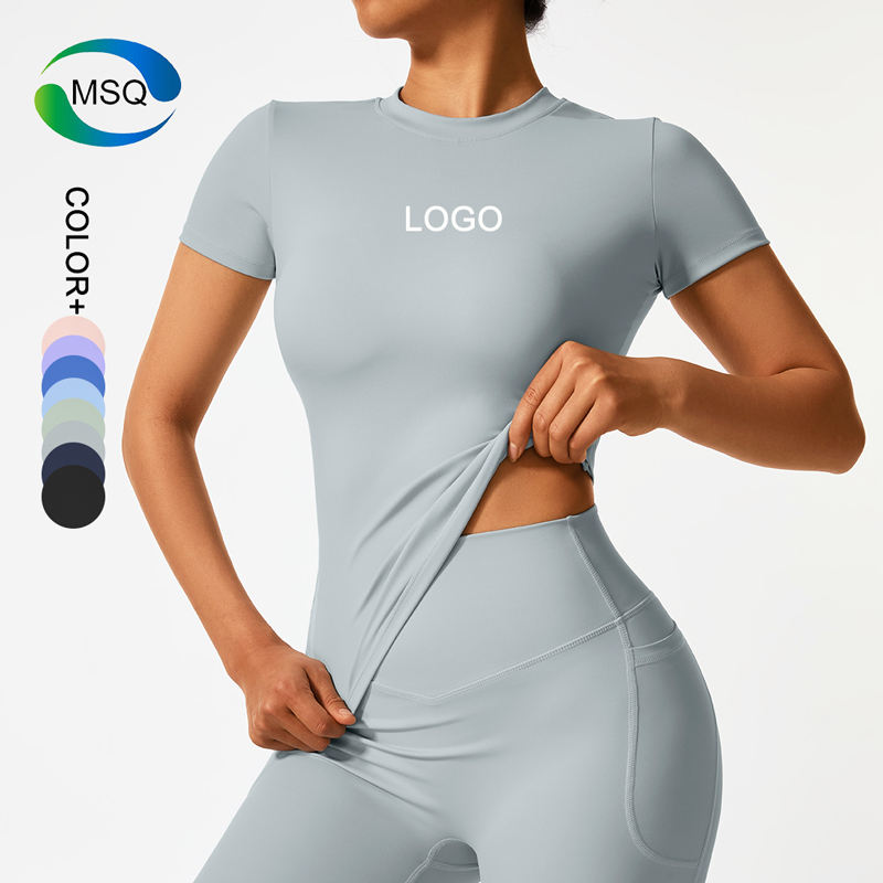 Custom Logo Printed Compression Yoga Tshirts Wholesale Fitness Clothing ...