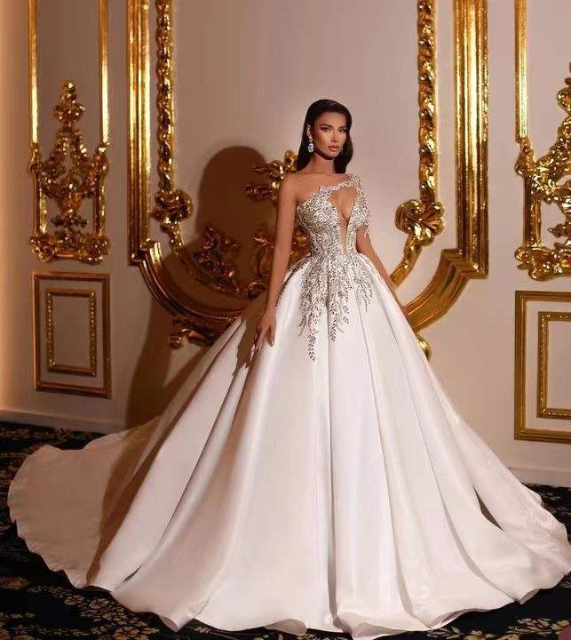 NDA10124 Luxurious Dubai Ball Gowns Off Shoulder Wedding Dress Custom ...