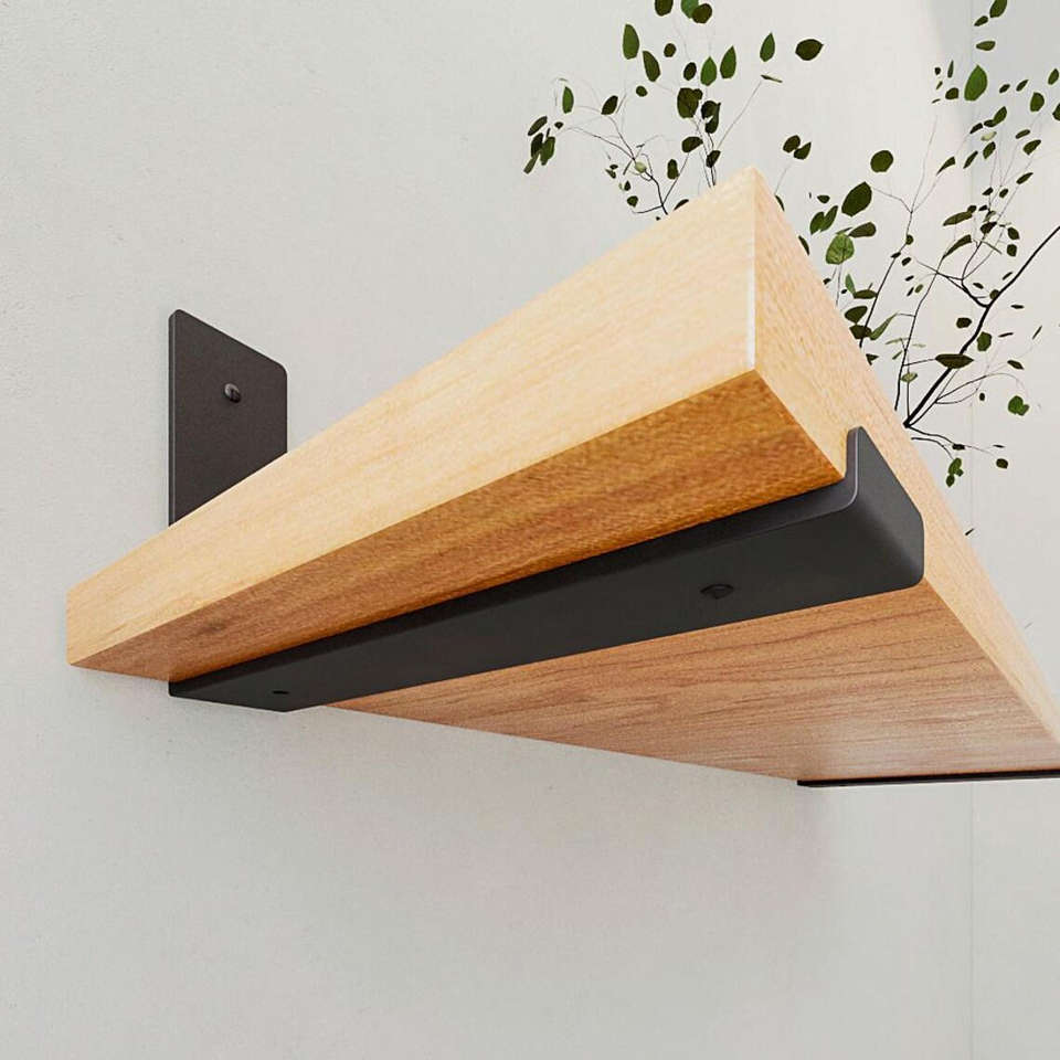250 x 120 mm Metal Wall Shelf Bracket L-Shaped Heavy-Duty Shelf Support ...