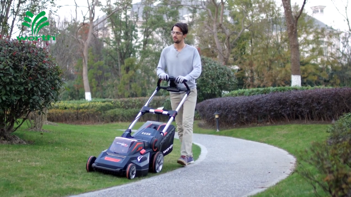 84V Battery Powered Electric Lawn Mower - Cordless, Self-Propelled ...
