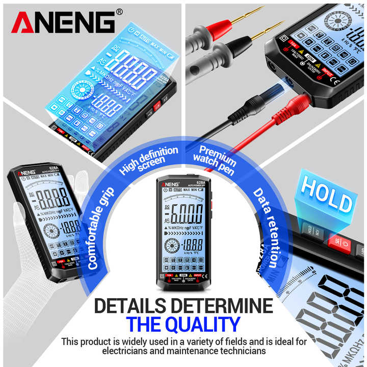 For ANENG 628A Professional Detector Large Screen Digital LCD ...