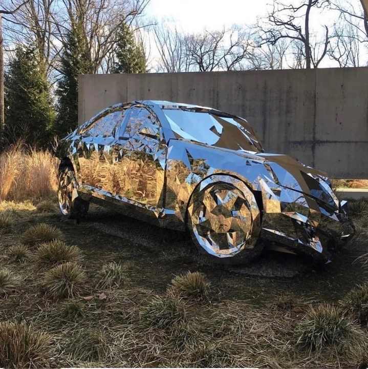 Customized Laser Cut Car Sculpture - Polished Metal Art