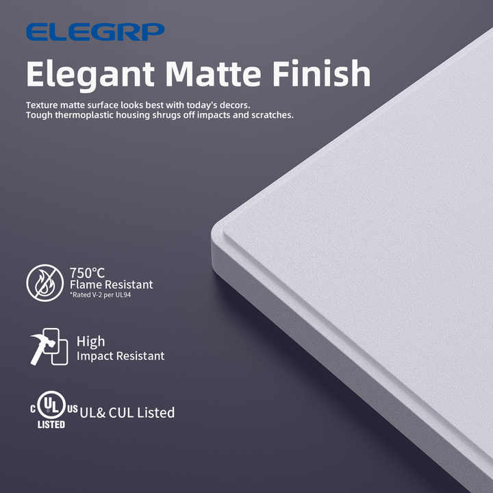 ELEGRP USA UL Listed 3-Gang Decorative Screwless Wall Plate, Wall ...