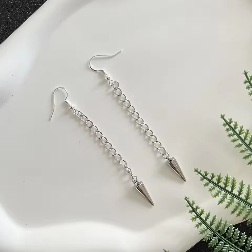 Anime KPop Demon Hunters Mira Cosplay Earrings Gothic Tassel Chain ...