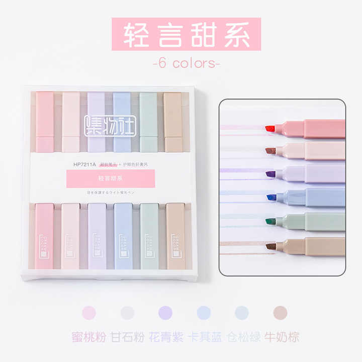 Cheap Highlighter Rectangular Marker - Macaron Pastel Colors