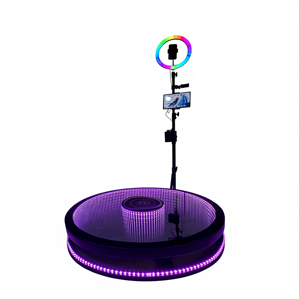 2025 New 360 Video Booth, Rotating 360 Photo Booth, with Cold Flash 360 ...