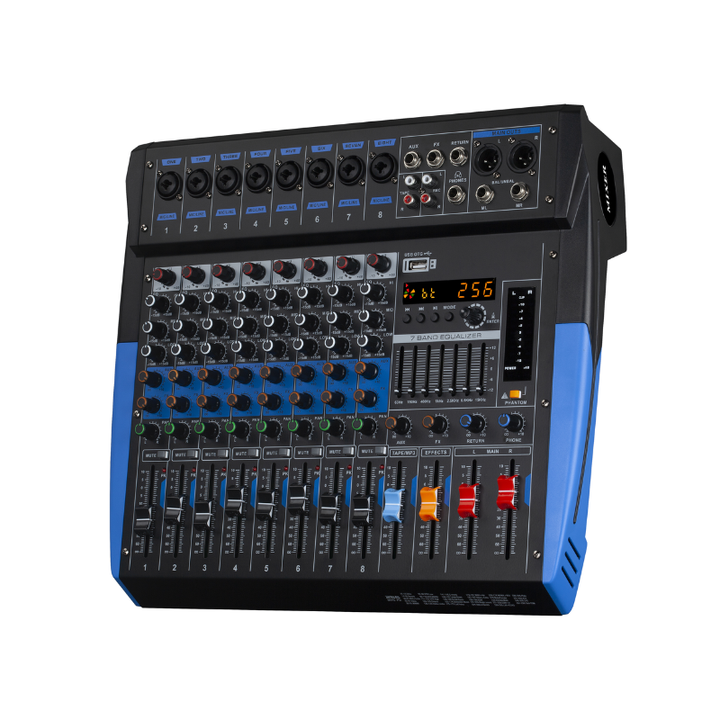 XL-8 Professional 8-Channel DJ Audio Mixer Noise Cancelling USB Sound ...