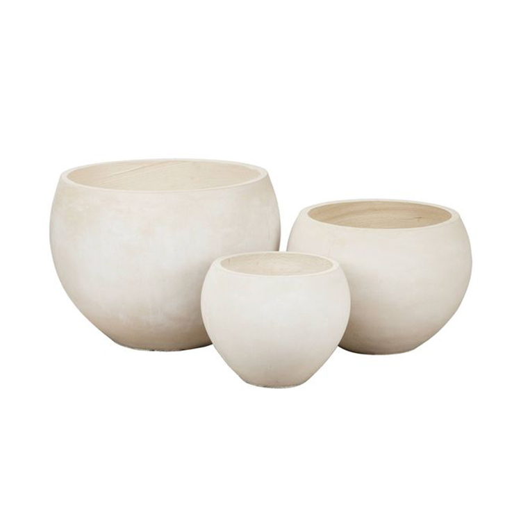 Factory Wholesale Big Round Fiberstone Pots - Large Outdoor Planters ...