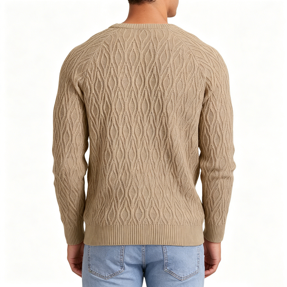 Men's Jacquard Sweater Streetwear Graffiti Pattern Oversized Vintage ...