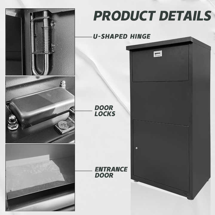 CHNSMILE Custom Parcel Boxes With Back Door Black Outdoor Drop Box Anti ...