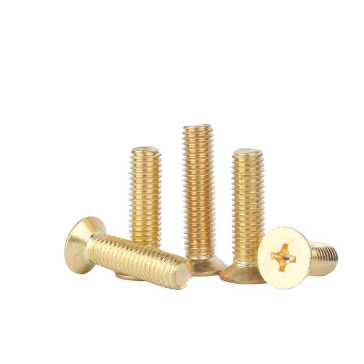 Brass Countersunk Head Cross groove Machine Screws Pure Copper Cross ...