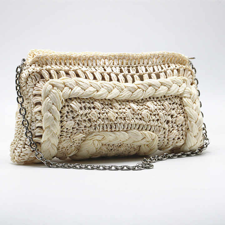 Summer Beach Vintage Rectangular Woven Straw Wallet Purse Crochet ...