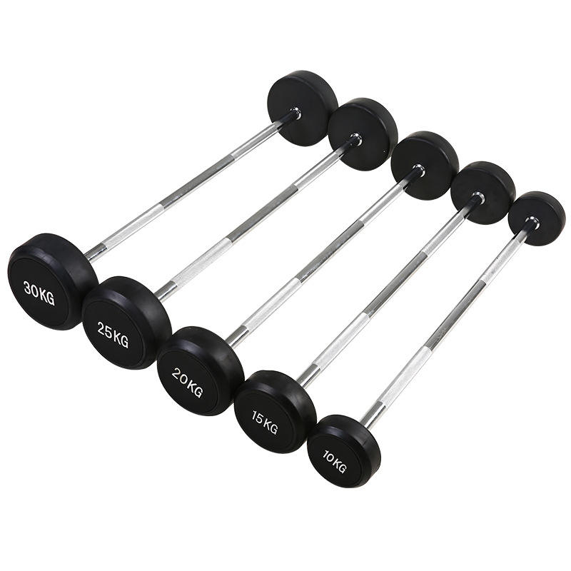 Rubber Round Head Fixed Weight Barbell Factory Low Price Weight Lifting ...