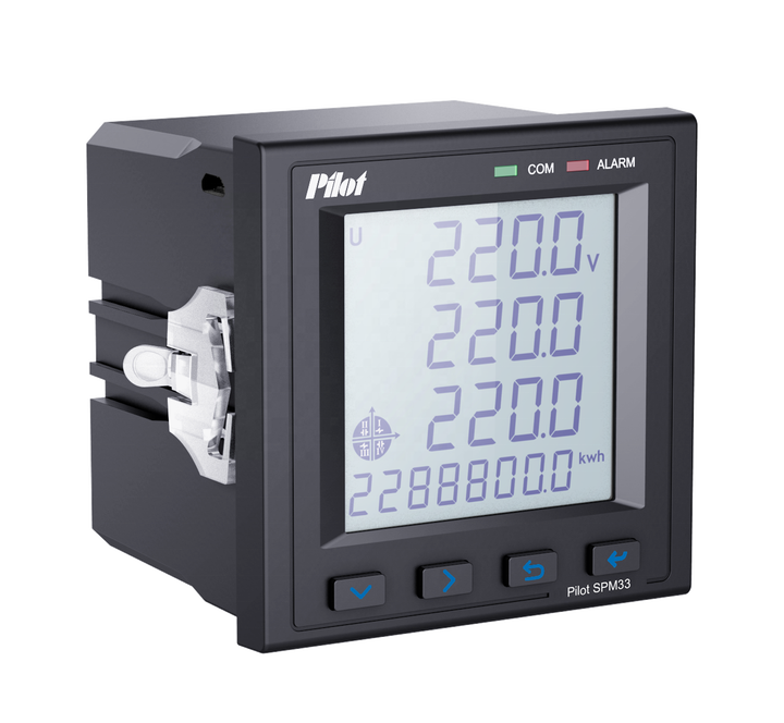 SPM33-E4 Smart Electric Meter - 4 Status Inputs & 2 Relay Outputs, LCD ...