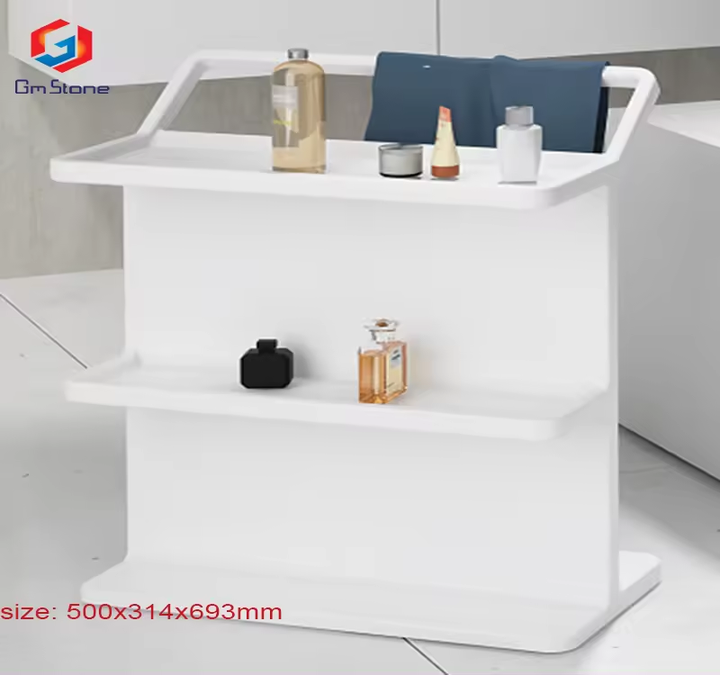 MC Solid Surface Resin Stone Bathroom Storage Rack Toilet Shelf ...