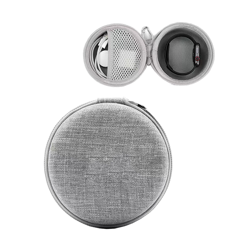 Hard Shell EVA Earphone Case Portable Round Headphone Charger Storage ...