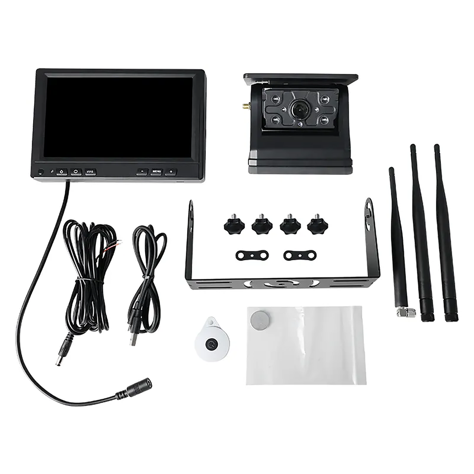 7" 2 DVR Monitor Wireless Rechargeable Battery 9600mah Solar Magnetic ...
