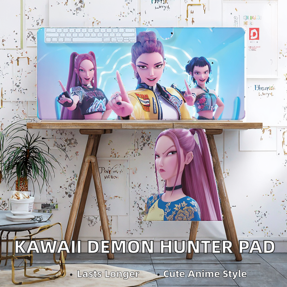 K-POP Demon Hunters Gaming Mouse Pad Rubber Kawaii Colorful Extended ...