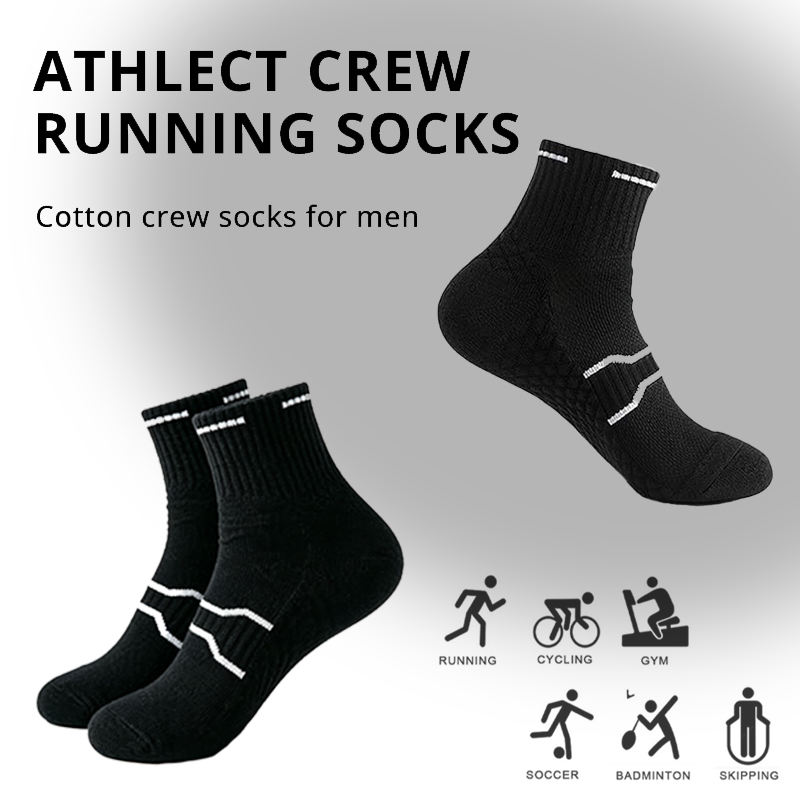 AR 034 Terry Cushioned Crew Athletic Socks - Moisture Wicking ...