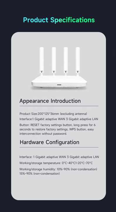 AX1800 Wifi 6 Router - Dual Band, High Speed, Long Range