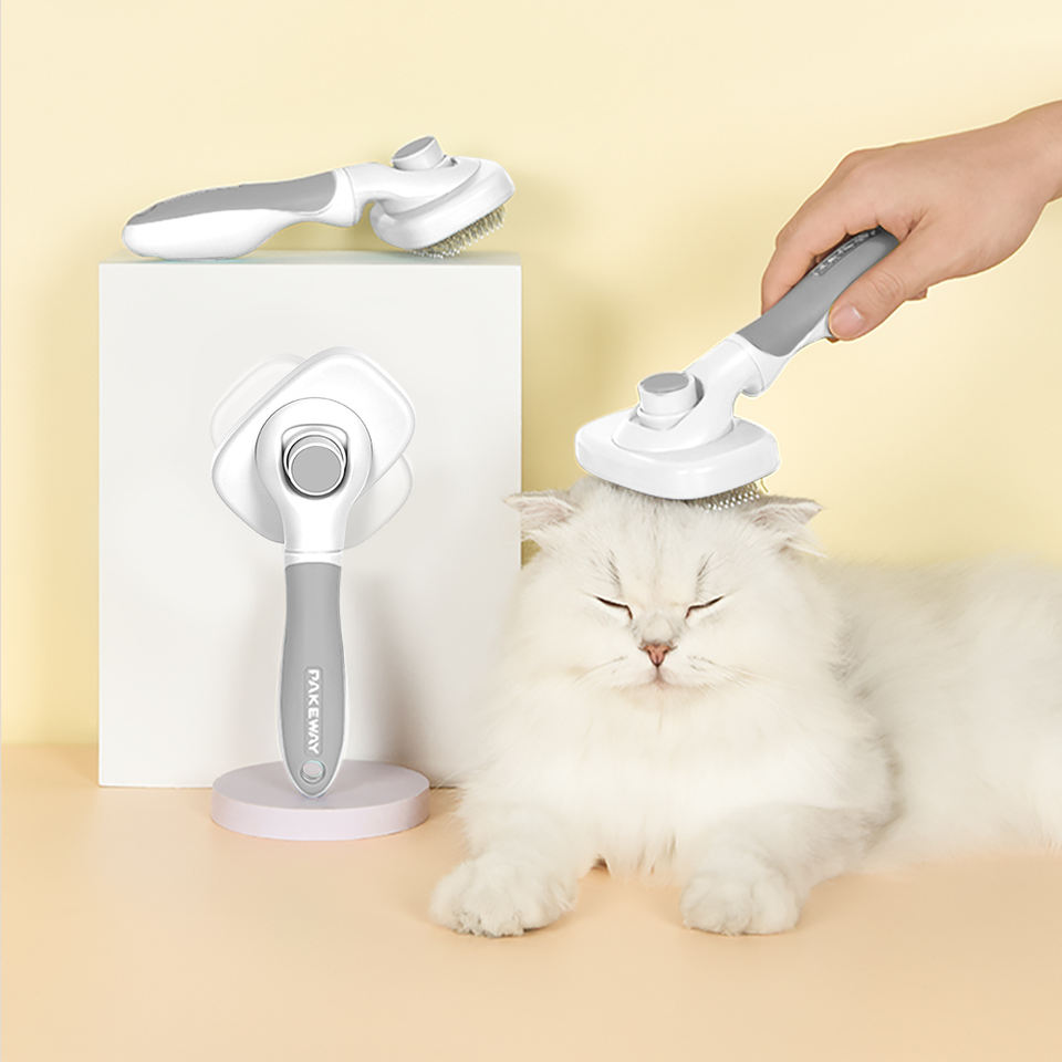 Cat & Dog Combs Easy Release Button Pet Hair Removal Rotable Self ...
