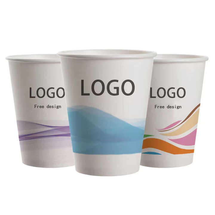 Custom 250ml Company Logo Disposable White 6oz 8oz 12oz 16oz Paper Cups ...