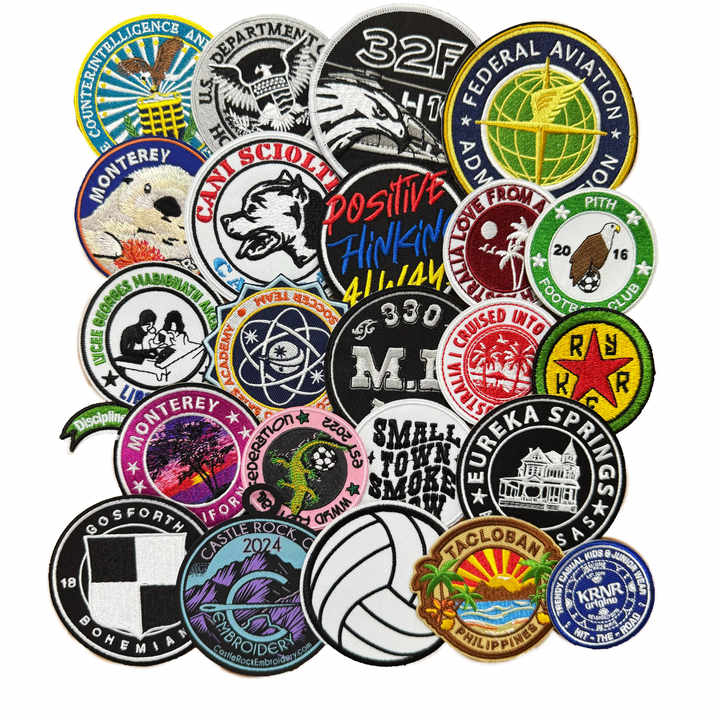 Custom High Quality Embroidery Patch Round Shape Iron on Heat Transfer ...