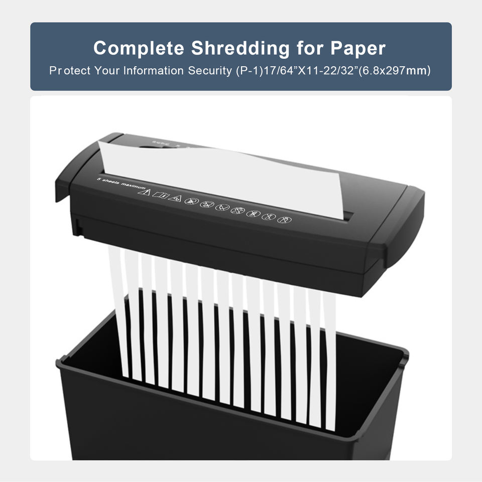 S606B Paper Shredder - Efficient 5 Sheets Strip Cut Machine