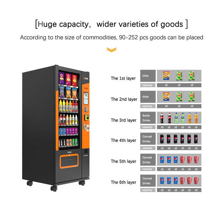 JSK Combo Energy Drink Vending Machines - Snacks & Drinks