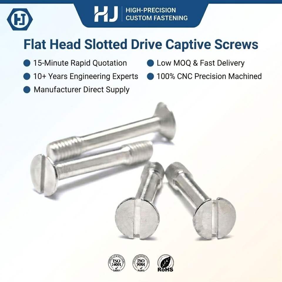 Flat Blade Captive Screw Flat Head for Flush Mount Panel Plain Slot ...