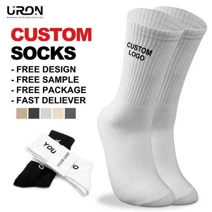 Uron Brand Custom Unisex Embroidered Tennis Athletic Socks