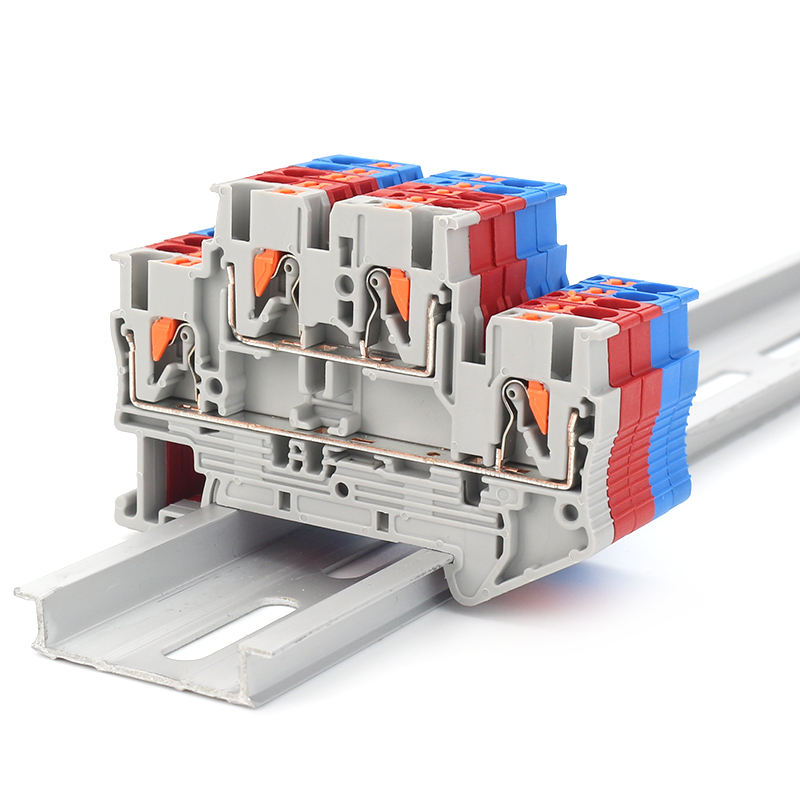 PTTB 2.5 Double Layer Push-in DIN Rail Terminal Block 2.5mm² (14 AWG ...