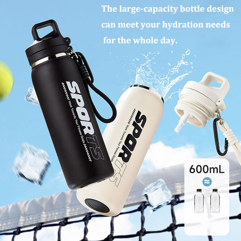 One-Button Quick-Opening Sports Thermos Cup 304 Stainless Steel Large ...