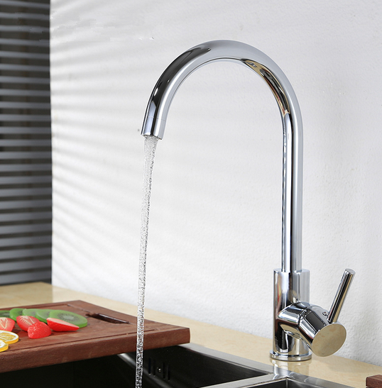 Modern Design Stainless Steel Single-Hole Mounted Kitchen Mixer Faucet ...