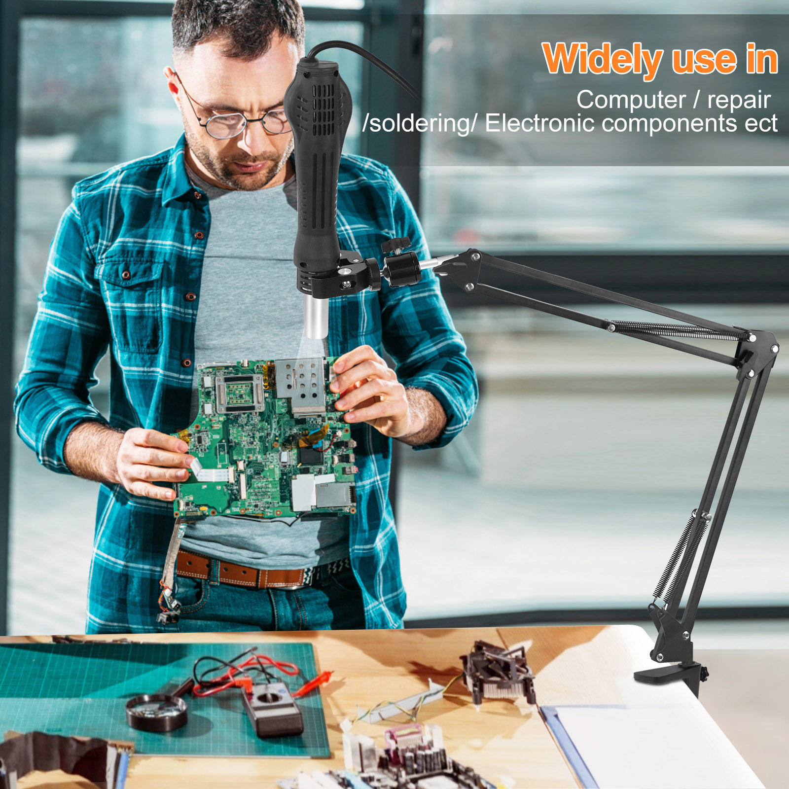 Soldering PCB Holder Soldering Helper Heat Gun Frame Magnetic Flexible ...