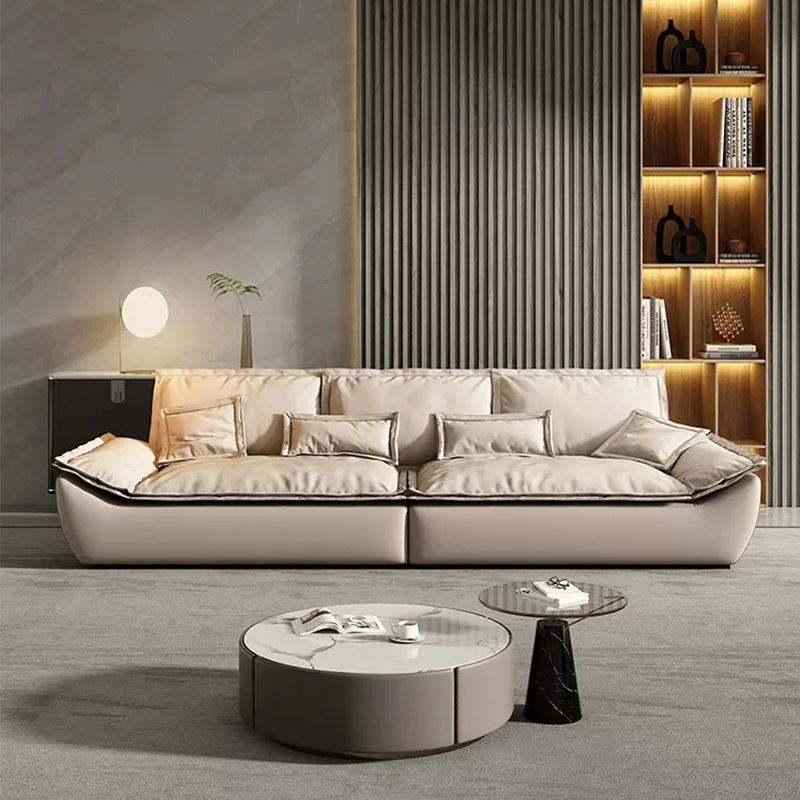 GEDO 2026 European Style Genuine Leather Sofa Small Living Room Boat ...