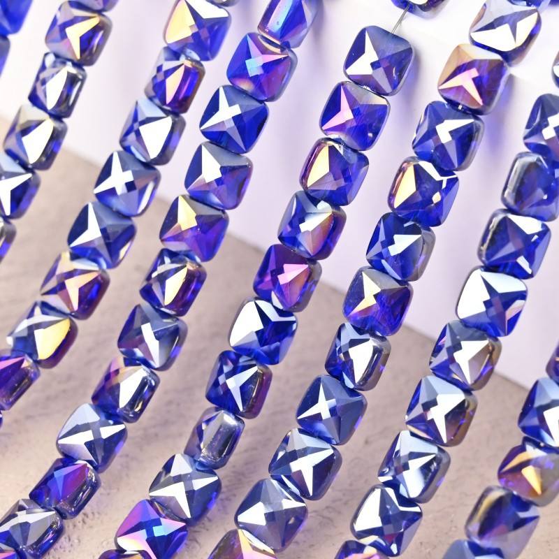 JC 6mm square Sugar Shape Faceted Crystal Loose Beads for Clothing and ...