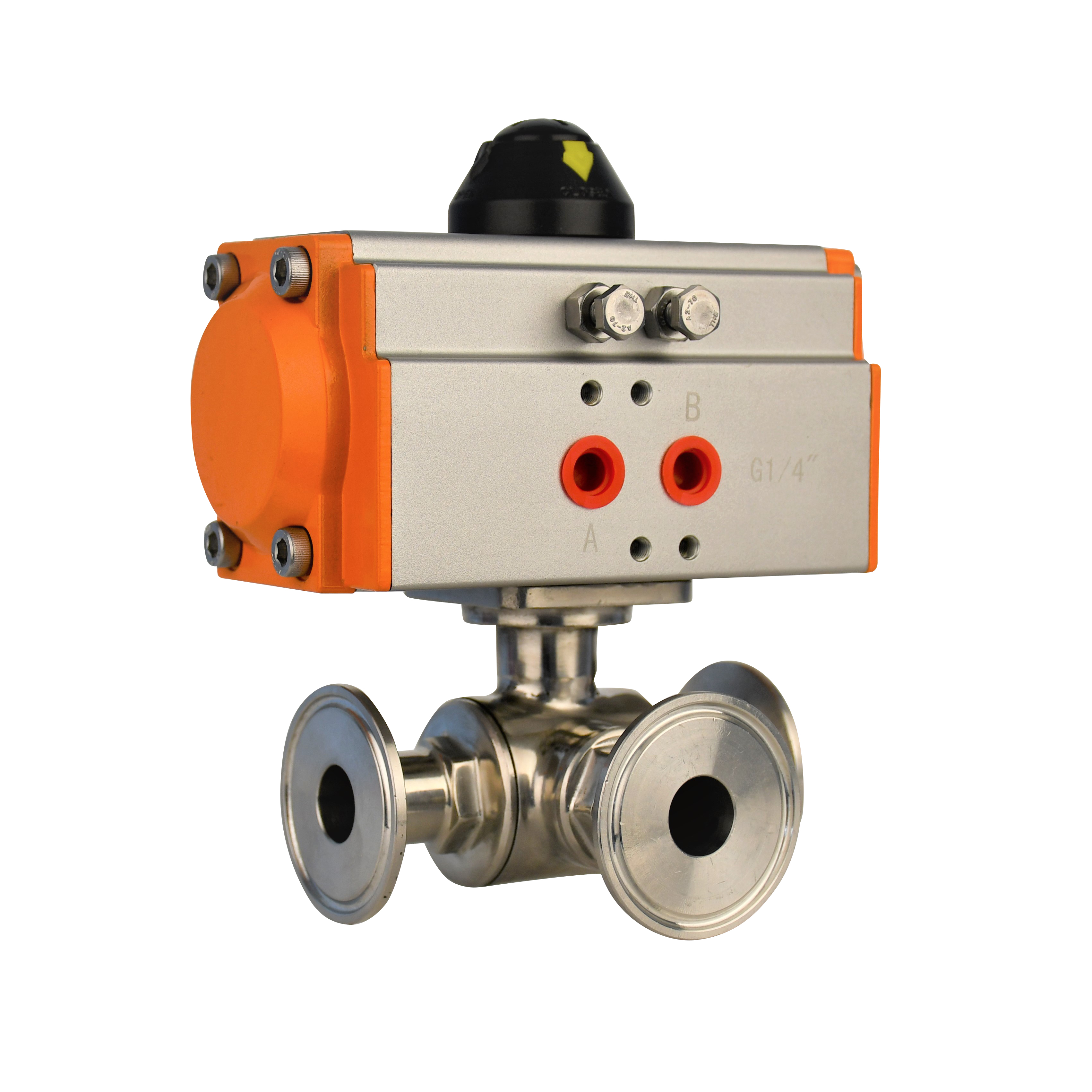 Hk56-wt three-way double acting stainless steel chuck sanitary ...