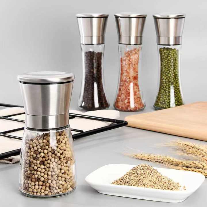 Manual Mill Pepper Salt Spices Grinder Kitchen Spices Glass Storage ...
