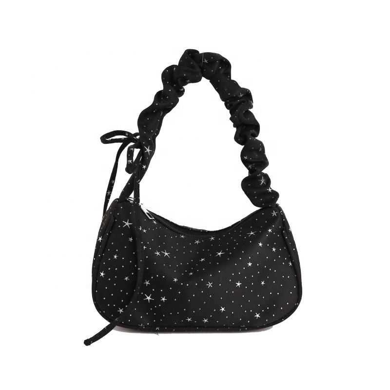 2026 Sweet Charming Fashion Star Pattern Pleated Bag Large Capacity ...